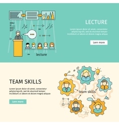 Team Skills and Business Lecture Banners Vector Image