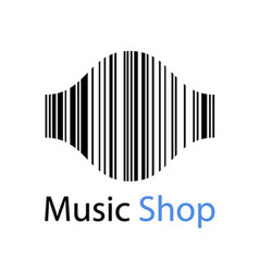 Music shop ean barcode sound wave symbol Vector Image