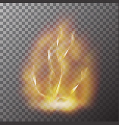 Transparent red yellow flame effect isolated on ch