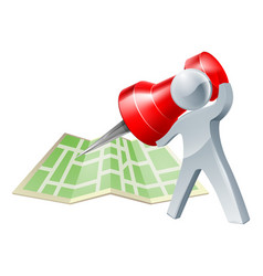 Push pin man Royalty Free Vector Image - VectorStock