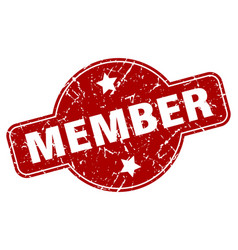 Member stamp round grunge sign label Royalty Free Vector