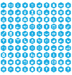 Food 100 icons universal set for web and ui Vector Image