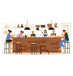 Pottery studio infographics Royalty Free Vector Image