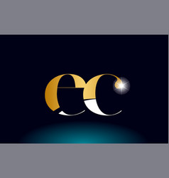 Gold golden alphabet letter jc j c logo Royalty Free Vector