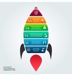 Rocket infographic business concept with 4 Vector Image