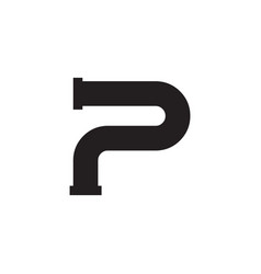 P pipe letter logo design Royalty Free Vector Image