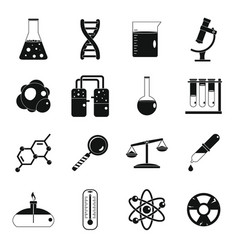 Chemical laboratory icons many colors set Vector Image