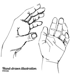 Sketch of shaking hands Royalty Free Vector Image