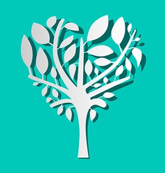 Paper tree on blue background Royalty Free Vector Image