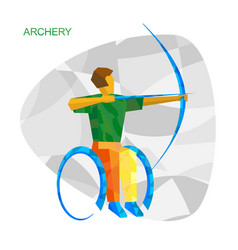 Physically disabled archer with abstract patterns Vector Image