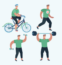 Gymnastic athletic sport cartoon set Royalty Free Vector