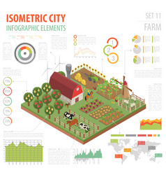 Flat 3d isometric school and city map constructor Vector Image