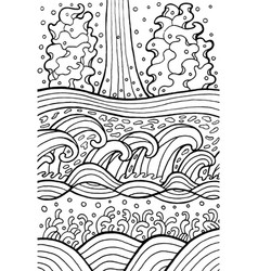 Coloring page with zentangle fish Royalty Free Vector Image