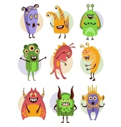 Colourful Emotional Cartoon Monsters Royalty Free Vector