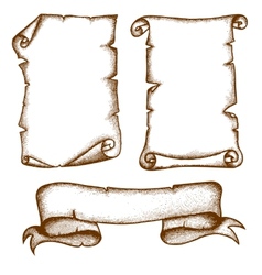 Hand-drawn banner scribble vintage scroll Vector Image