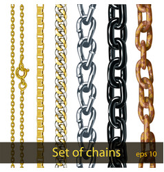 Set chains Royalty Free Vector Image - VectorStock