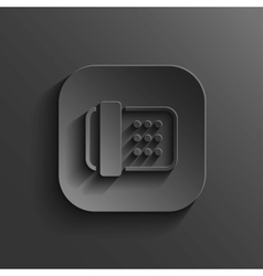 Fax machine icon - black app button Royalty Free Vector