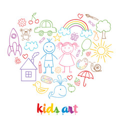Set of isolated children artist part 2 Royalty Free Vector