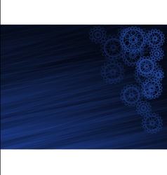 Abstract dark blue background with gears Vector Image