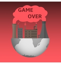 Rising sun over the planet space background Vector Image