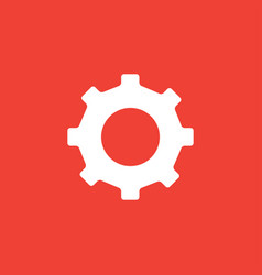 Gear icon in flat style for app ui websites black Vector Image