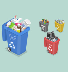 Waste types icon set Royalty Free Vector Image