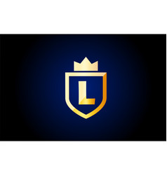 L gold golden alphabet letter logo icon design Vector Image