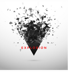 Shatter and destruction dark triangle explosion Vector Image