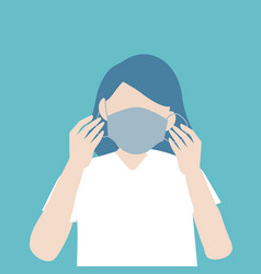 Woman use face mask disposable medical surgical Vector Image