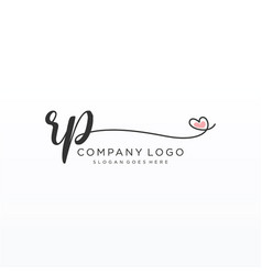 Rp initial handwriting logo designinitial Vector Image