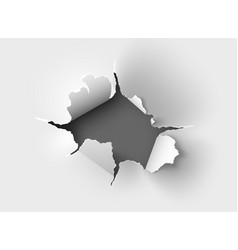 Ragged hole torn in ripped paper on background Vector Image