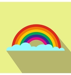 Rainbow flat icon with shadow Royalty Free Vector Image