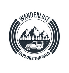 Wanderlust adventure logo Royalty Free Vector Image