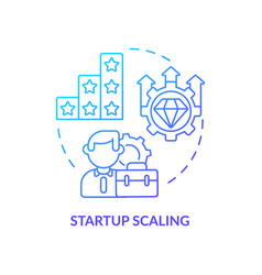 Startup scaling blue gradient concept icon Vector Image