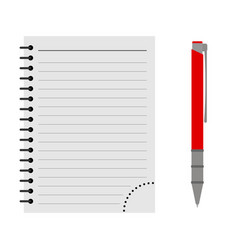 Notepad with a red cover and binding Royalty Free Vector