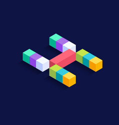 Number 9 isometric colorful cubes 3d design Vector Image