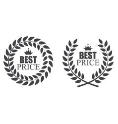 Award laurel wreath winner leaf label symbol Vector Image