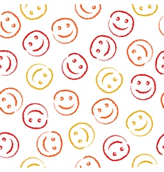 Seamless cartoon smiley faces characters pattern Vector Image