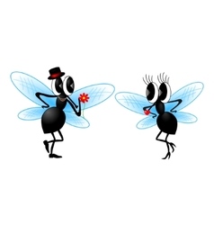 Happy Fly Cartoon Mascot Character Royalty Free Vector Image