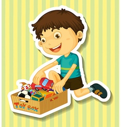 A box full of different toys Royalty Free Vector Image