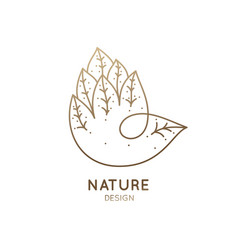 Hand drawn floral number seven monogram and Vector Image