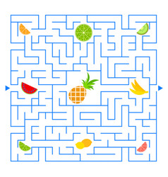 Abstract colored complex isolated maze with fruit Vector Image