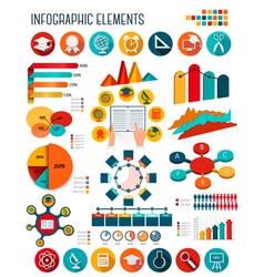 Big business infographic elements set on blurred Vector Image