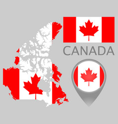Canada sticker icons set Royalty Free Vector Image
