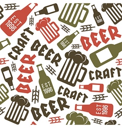 Malt and cone hop pattern craft beer brewery label