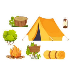 Tent and campfire Royalty Free Vector Image - VectorStock