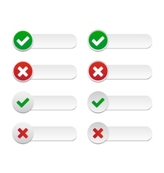 Cross and check mark icons Royalty Free Vector Image