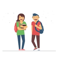 Cartoon cheerful college students set Royalty Free Vector