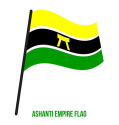 Ashanti empire flag waving on white background Vector Image