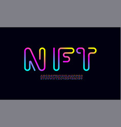 Technical bright font digital rounded alphabet Vector Image